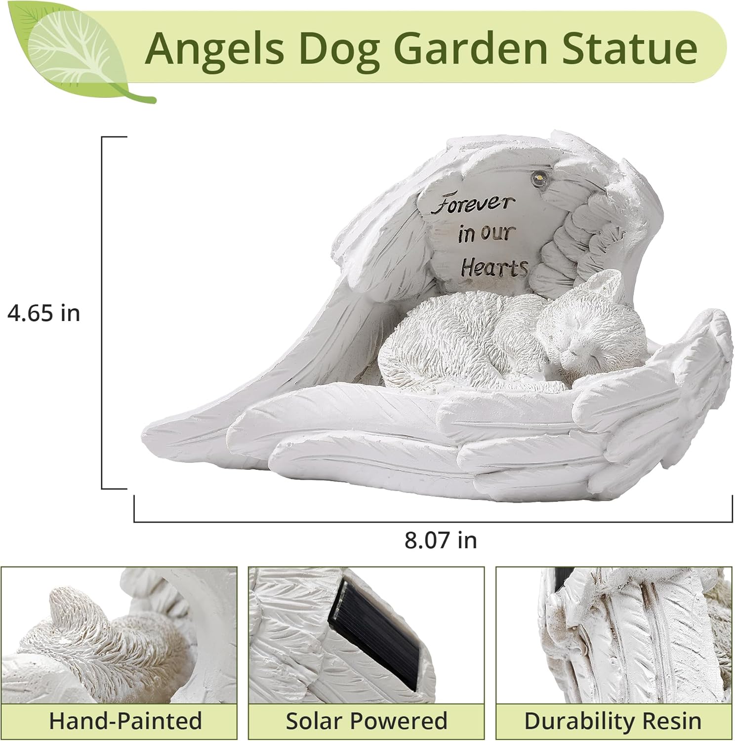 OPVM-Pet Cat Solar Garden Memorial Statue \u2013 Outdoor Resin Angel ...
