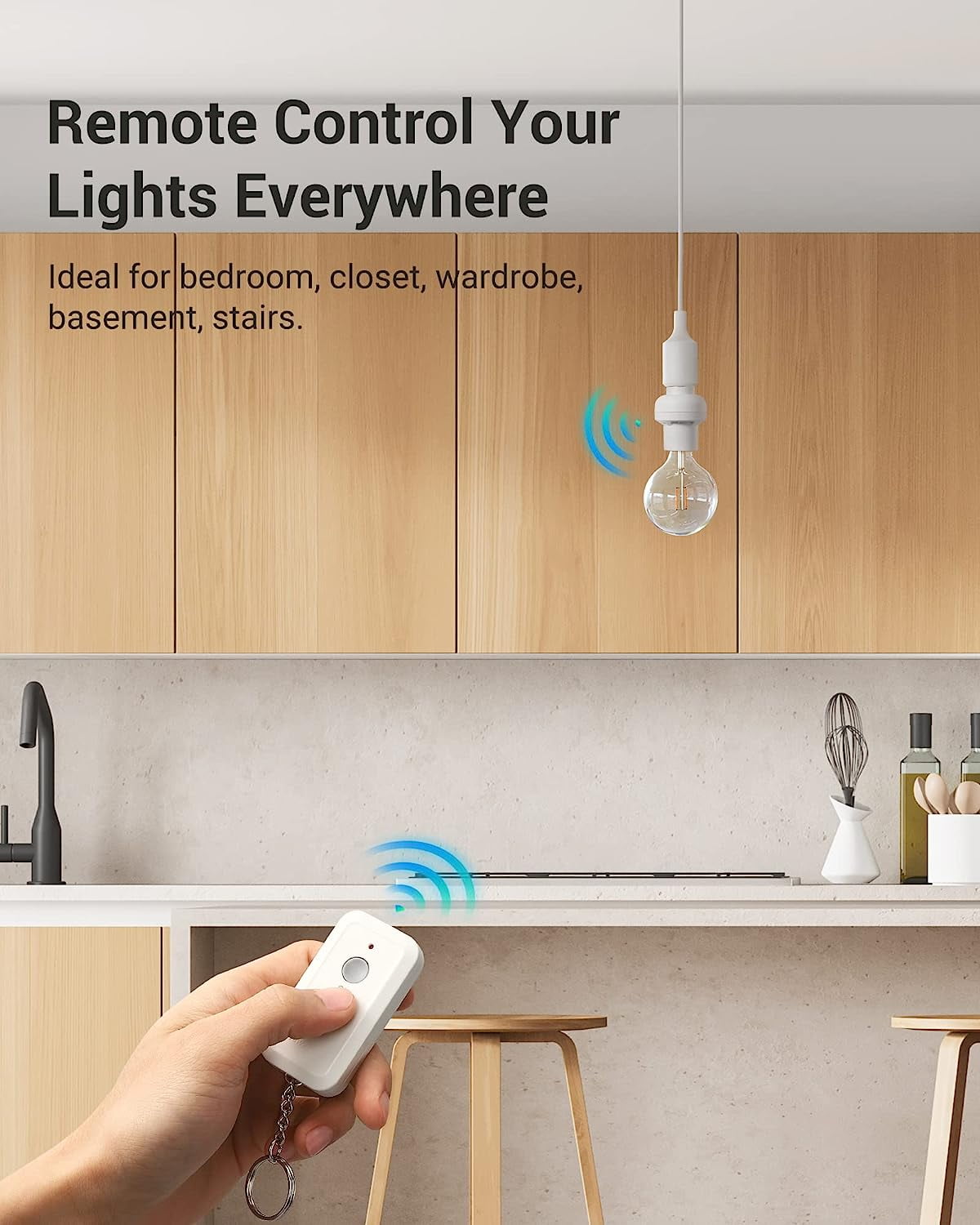 OPVM-Remote Control Light Bulb Socket, Wireless Light Bulbs Socket ...