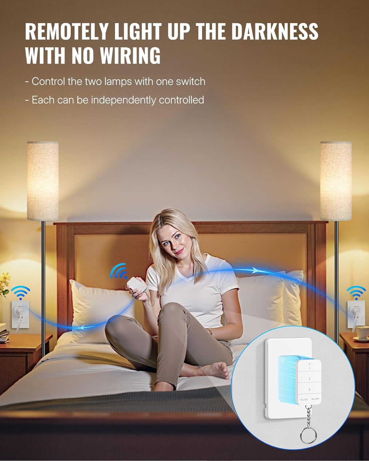 OPVM-Remote Control Outlet, Wireless Light Switch with Magnetic Base ...