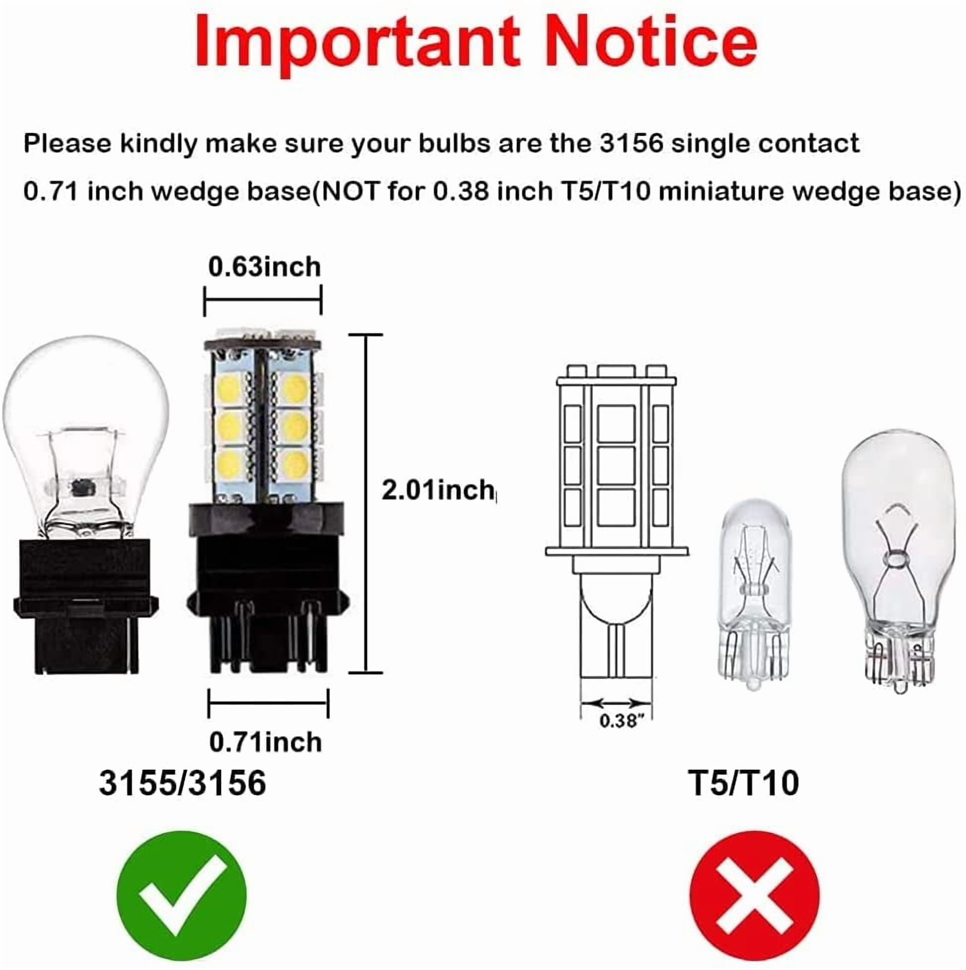OPVM-S8 3156 Wedge Base LED Light Bulb 12V Low Voltage 3Watt Warm White ...