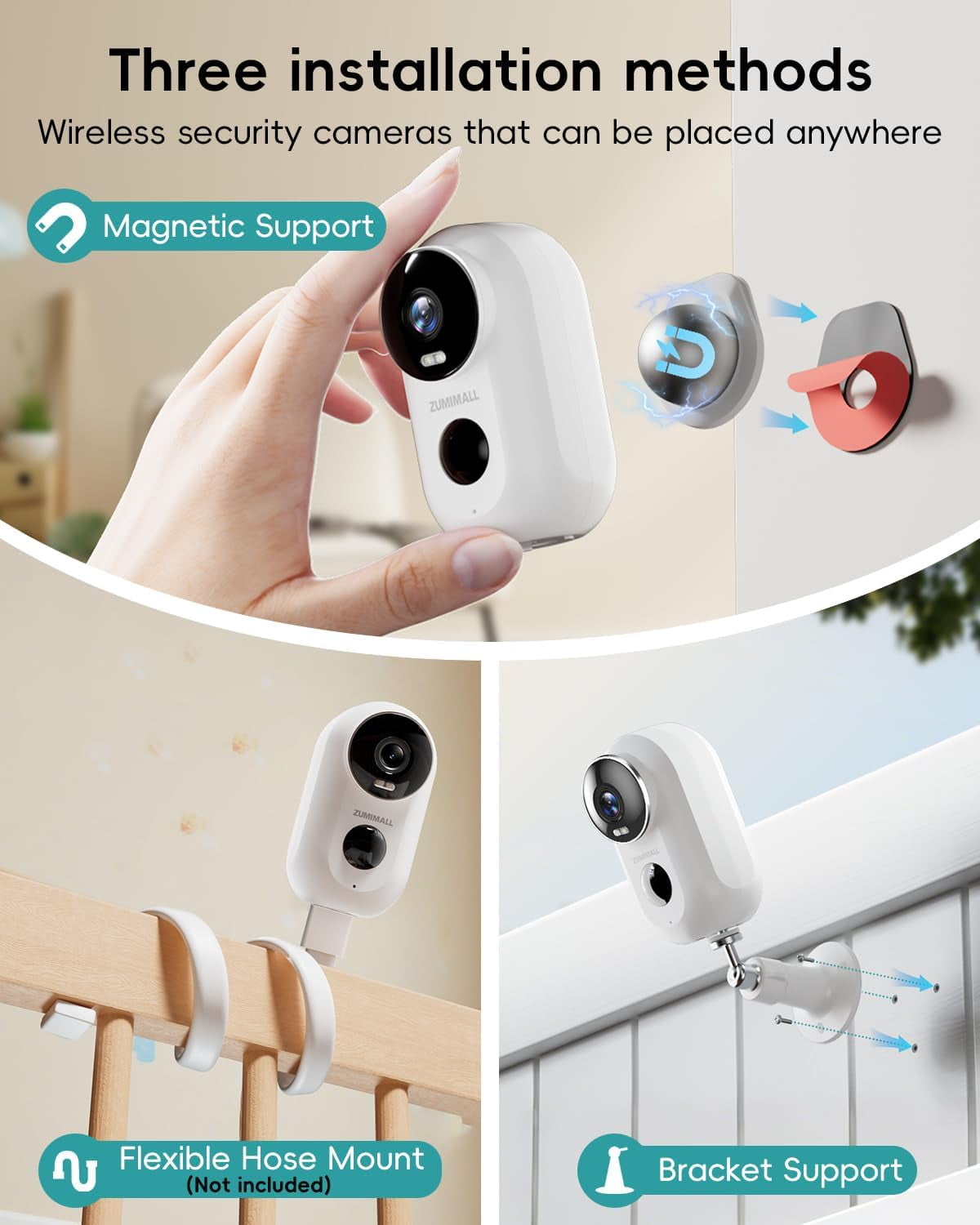 OPVM-Security Cameras Wireless Outdoor with Magnetic Mount, 2K Outdoor ...