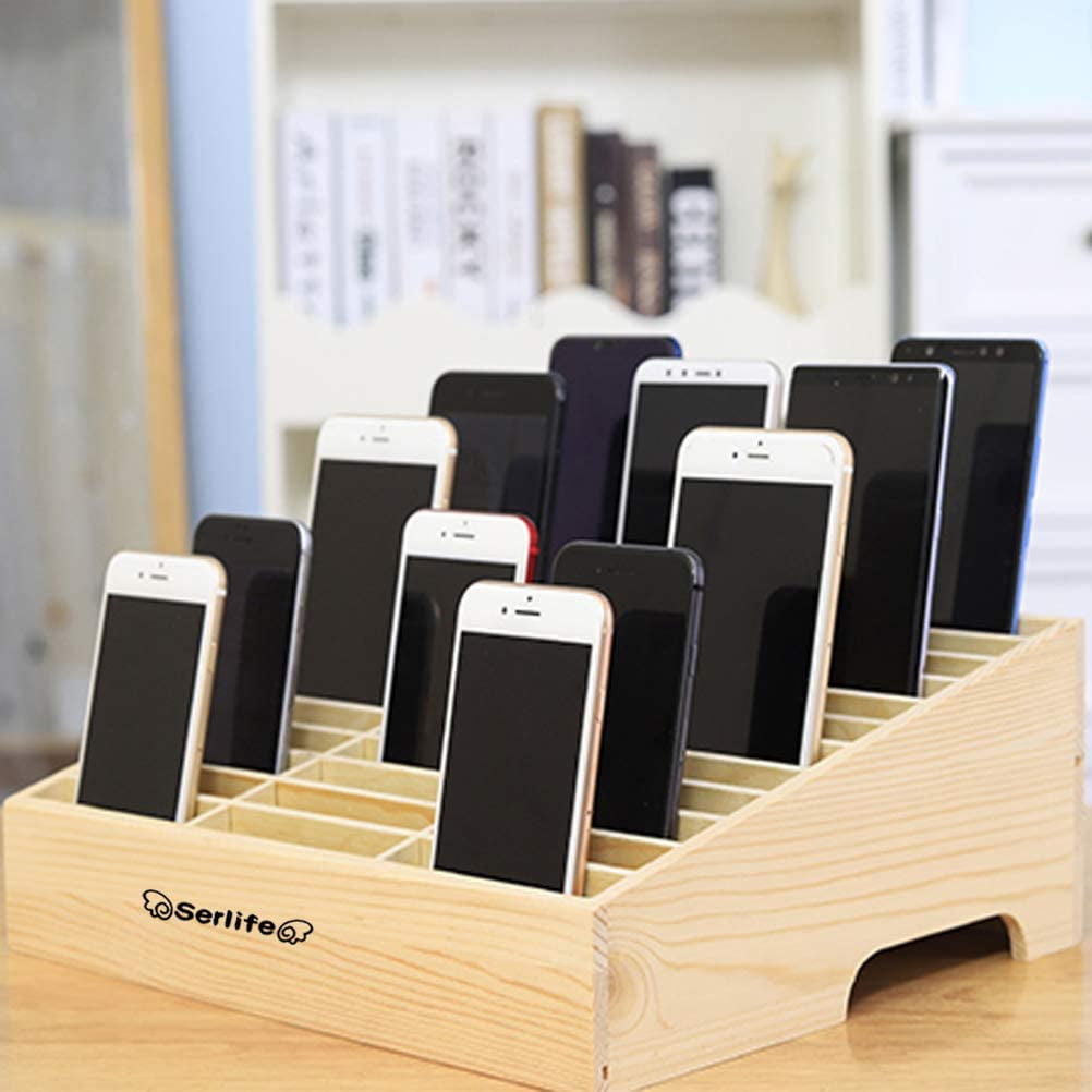 OPVM-Serlife Wood Cell Phones Storage Box Pencil Mobile Phone Holder ...