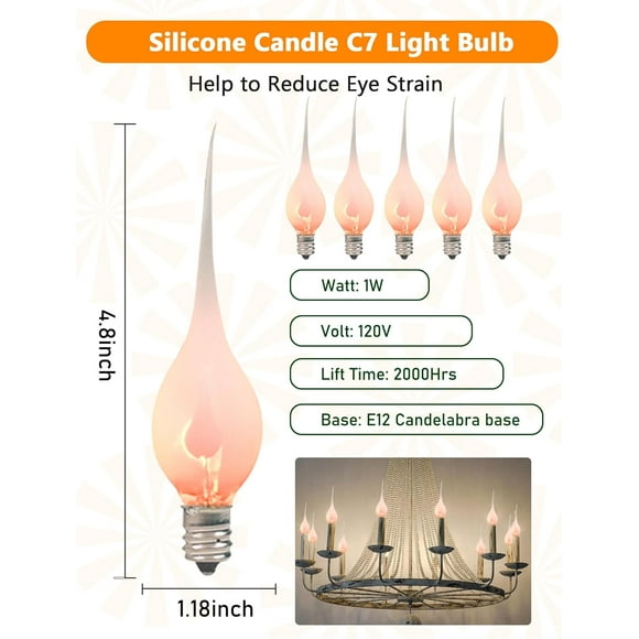 Silicone Dipped Candle Light Bulbs