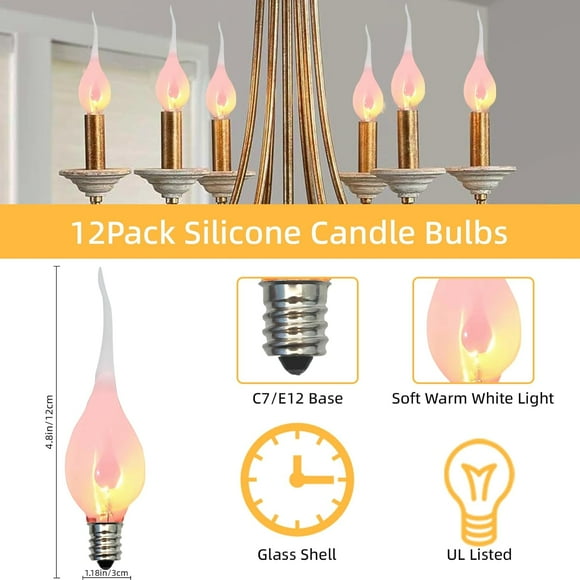 Silicone Dipped Candle Light Bulbs