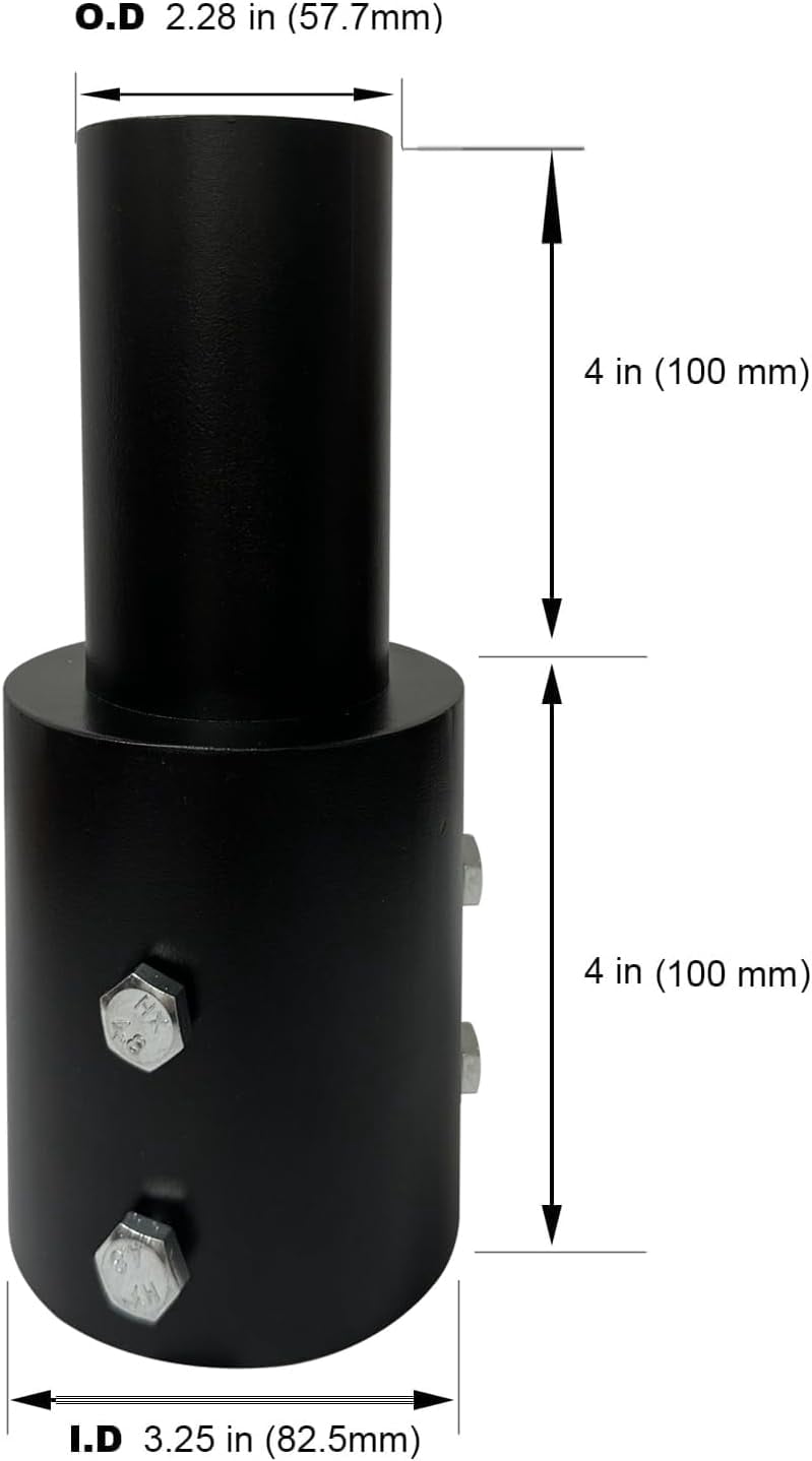 OPVM-Slip Fitter Light Pole Adapter - 3 in Round Pole, 2 3/8 in Round ...