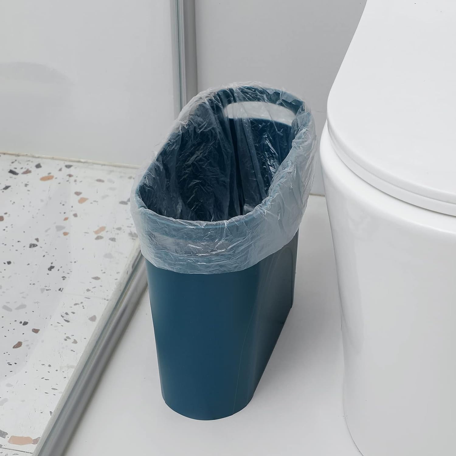 OPVM-Small Trash Can, 3.5 Gallon Slim Garbage Can Plastic Waste Basket ...