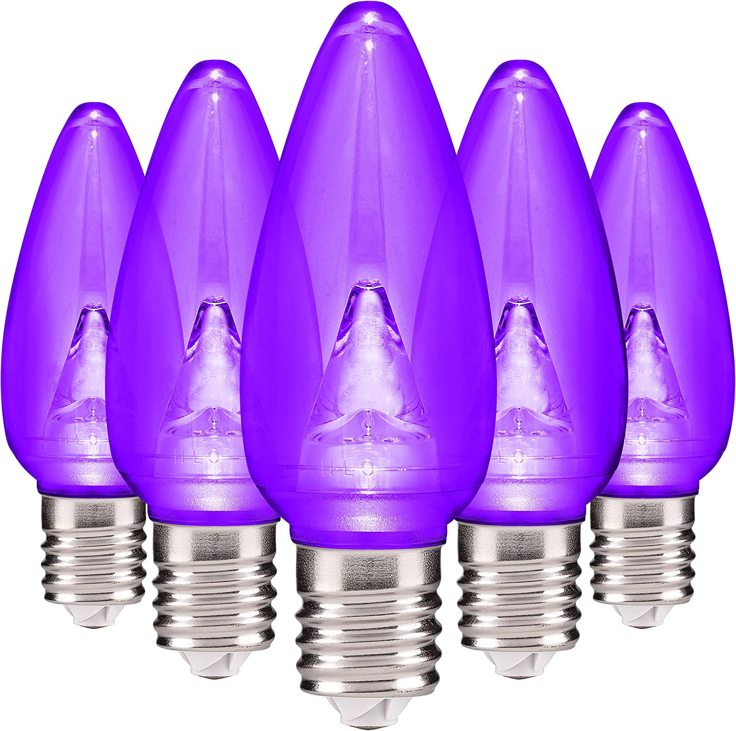 OPVM-Smooth C9 Christmas Lights | Purple LED Bulbs for Indoor & Outdoor ...