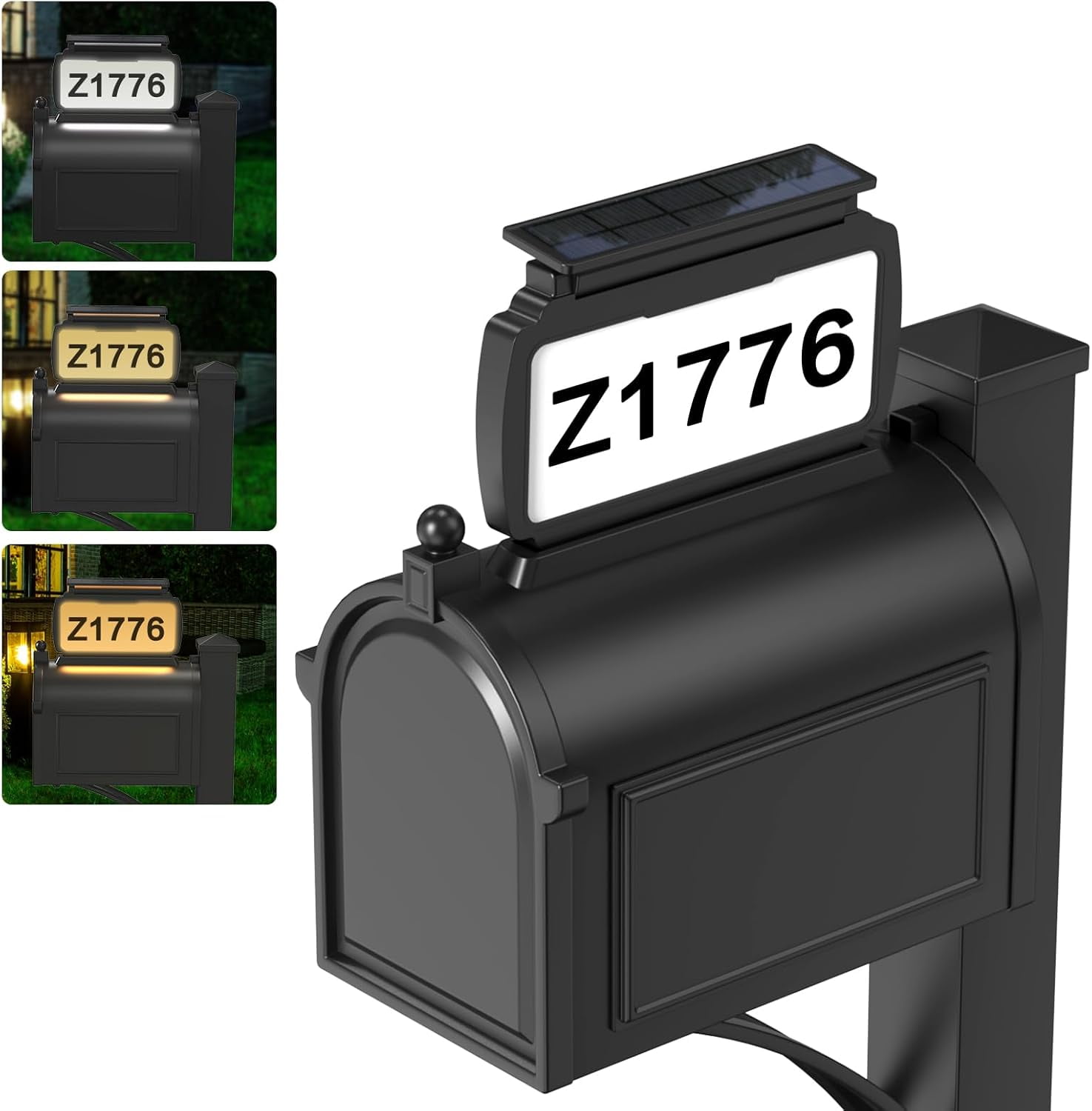 OPVM-Solar Address Sign, Mailbox Numbers with 3 Mount Options, House ...
