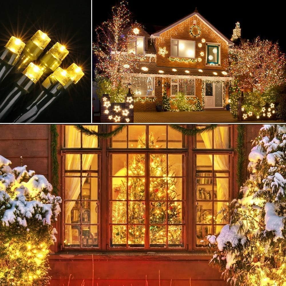 OPVM-Solar Christmas Lights Outdoor,137FT 400 LED Solar Power String ...