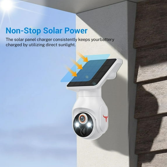 OPVM-Solar-Powered 1080p Battery Camera, Security Cameras Wireless ...