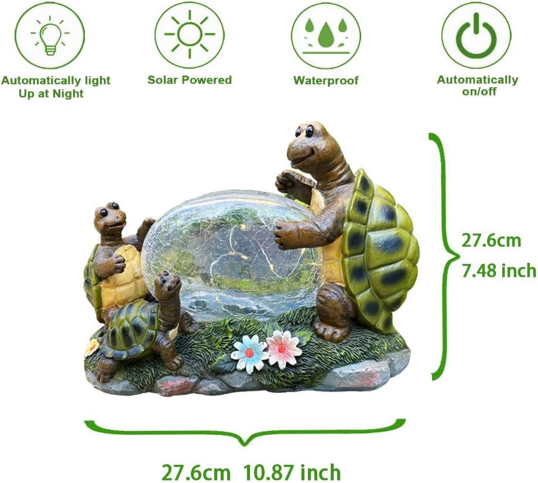 OPVM-Solar Powered Turtle Mama and Baby Outdoor Garden Light Decor ...