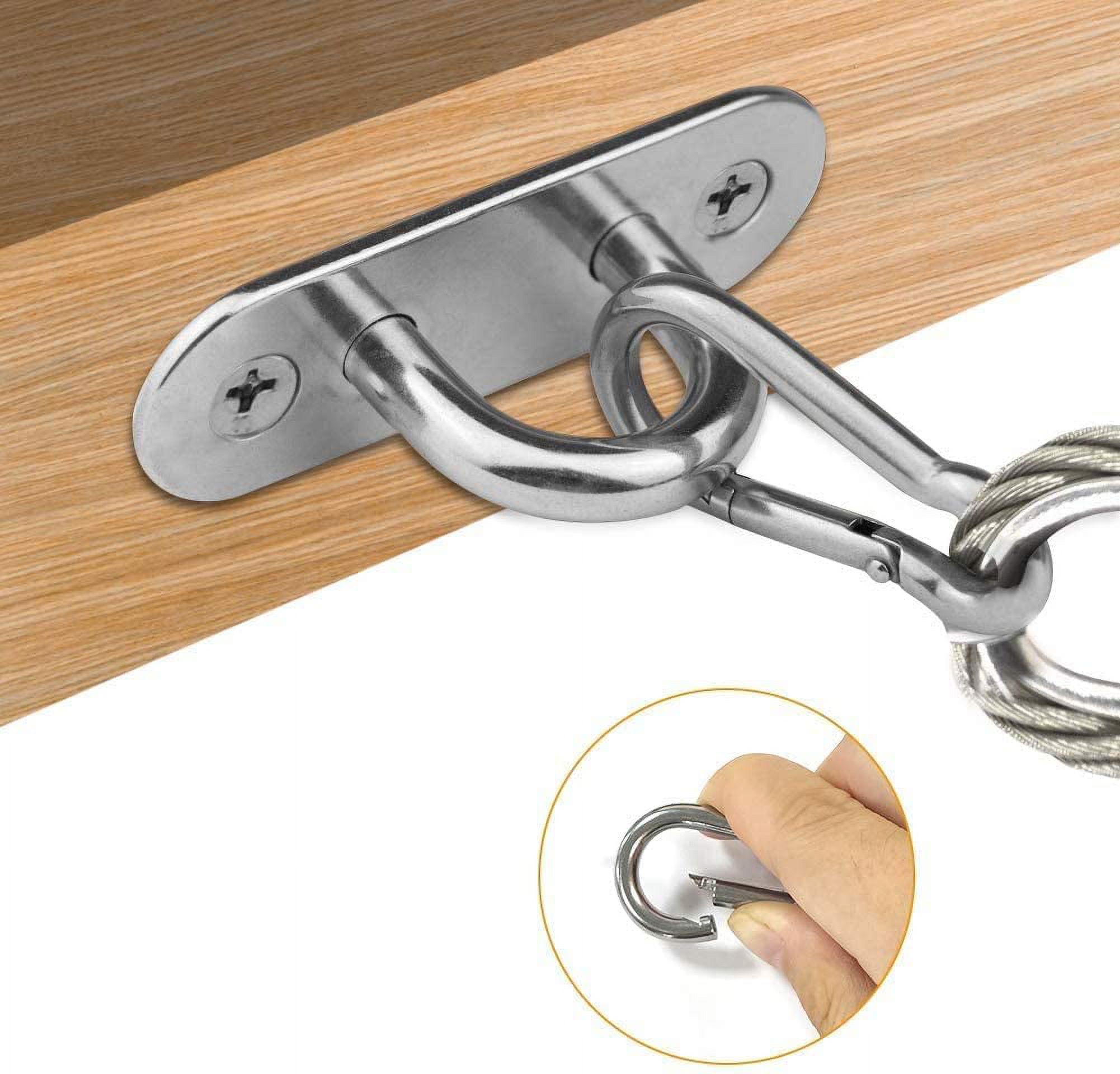 OPVM-Stainless Steel 1.8 inch Pad Eye Plate U Hooks + Stainless Steel ...