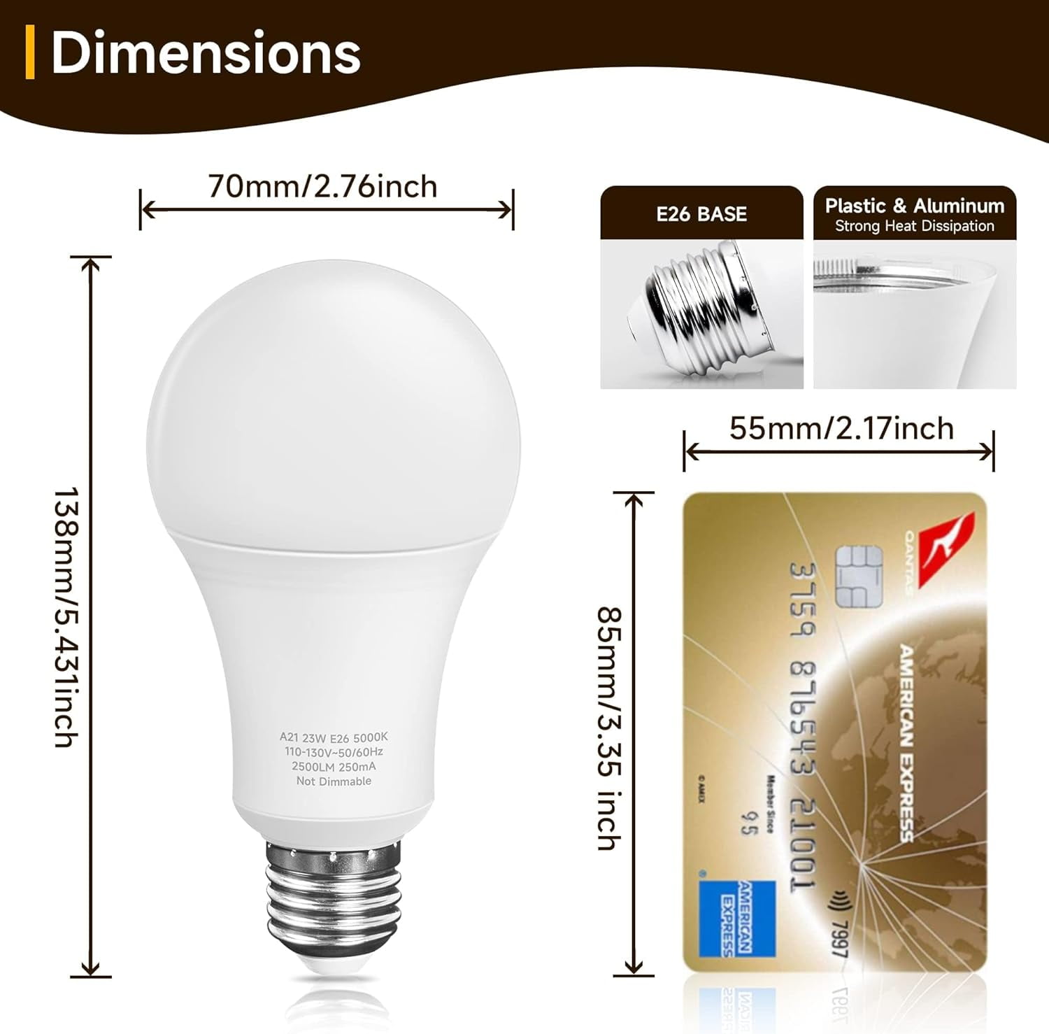 OPVM-Super Bright White LED Light Bulbs, 23W A21 LED Light Bulbs, 150 Watt - 200 Watt Equivalent ...