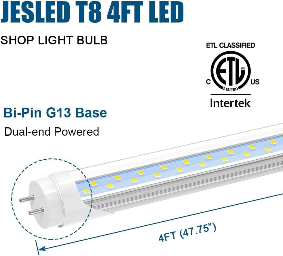OPVM-T8 LED 4FT Type A+B Light Bulbs, 24W(65W Equivalent), 3000LM ...