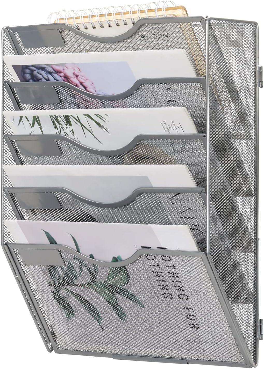 OPVM-Wall File Holder Organizer 5 Pocket Mesh Hanging Wall Mounted ...