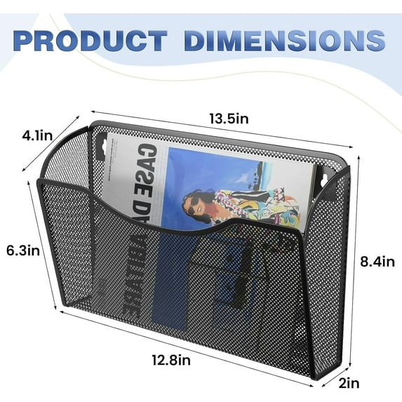 OPVM-Wall File Organizer,Hanging Wall Mounted File Folder Binder Holder ...