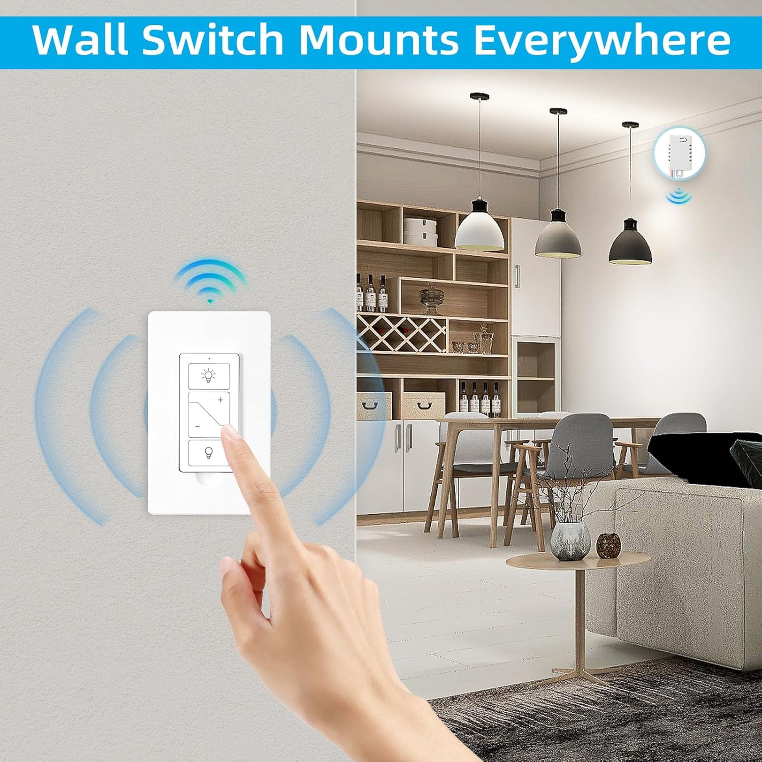 OPVM-Wireless Dimmer Switch, Remote Light Switch and Receiver kit, Compatible with Alexa Voice ...