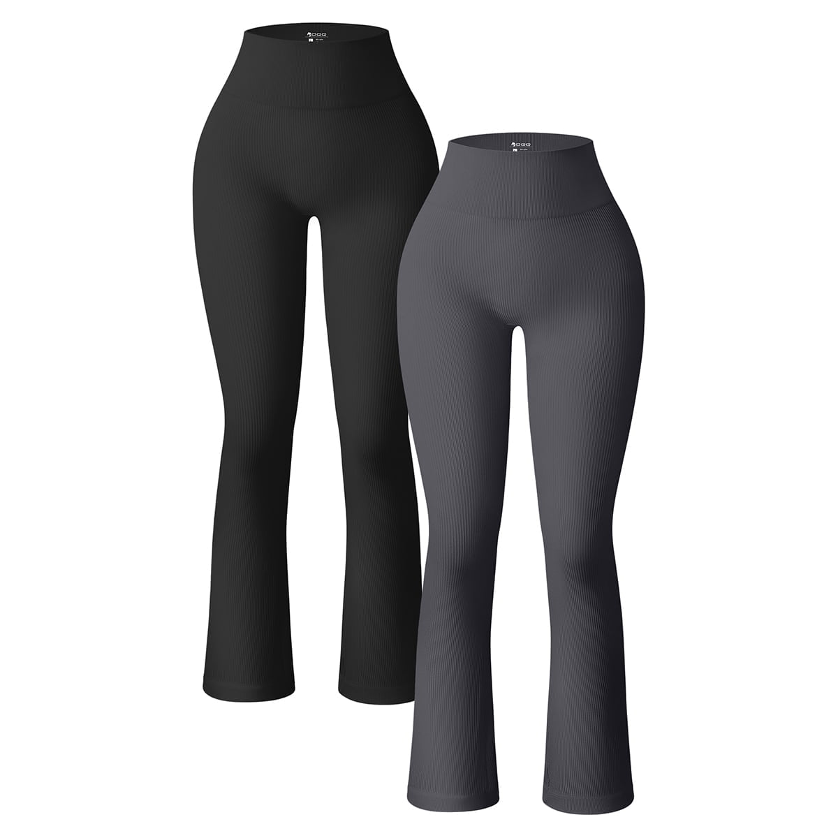 OQQ Women's 2 Piece Yoga Pants Ribbed Seamless Workout High Waist Bell ...