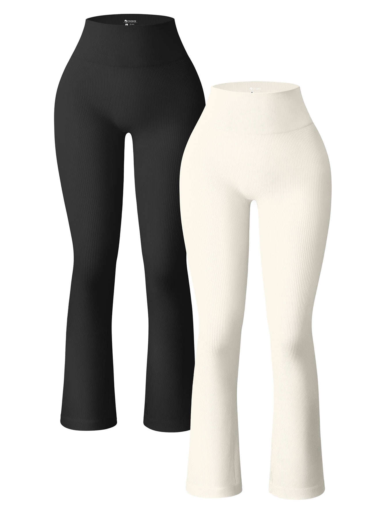 OQQ Women's 2 piece Yoga pants ribbed seamless sports high-waisted ...