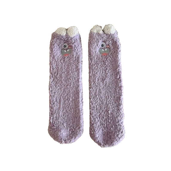 OQRKI 2026 New 2Pairs Socks Ultra Soft Coral Velvet Fuzzy Socks for ...