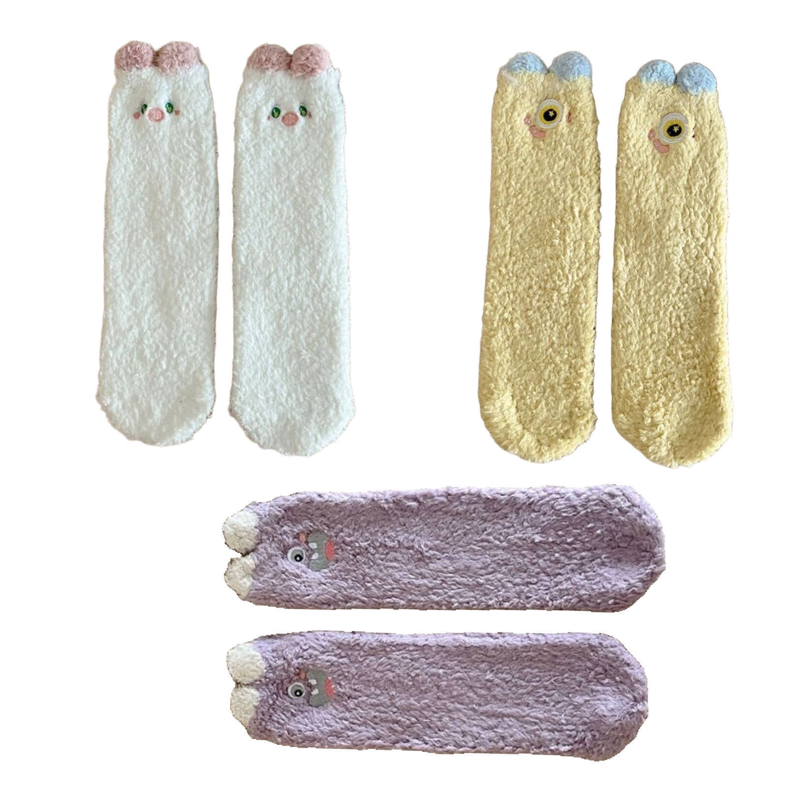 OQRKI 2026 New 3Pairs Socks Cozy Coral Velvet Fuzzy Socks for Winter ...