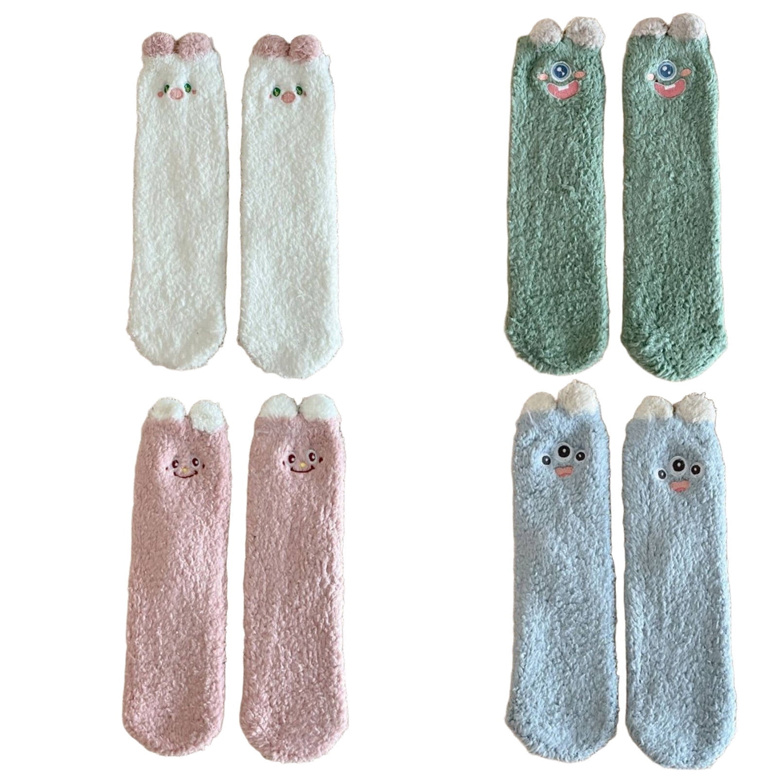 OQRKI 2026 New 4Pairs Socks Cozy Fuzzy Socks for Winter Evenings ...