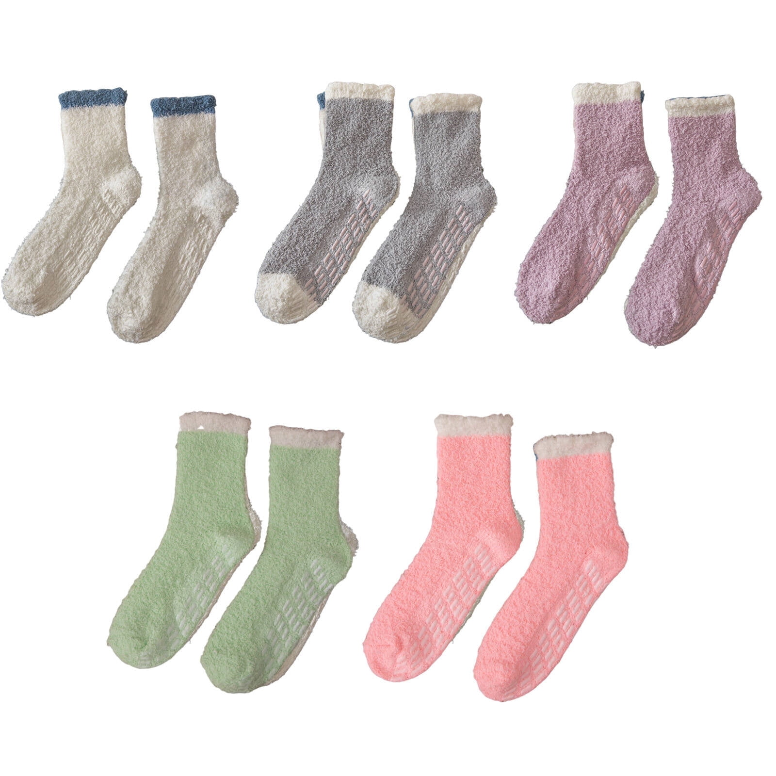 OQRKI 2026 New 5 Pairs Grip Socks Soft Warm Comfortable Socks with ...