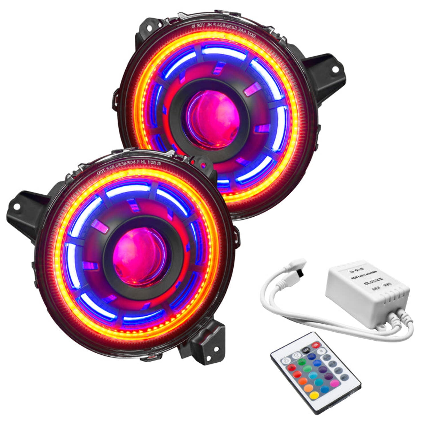 ORACLE Lighting Oculus ColorSHIFT Bi-LED Projector Headlights for Jeep ...