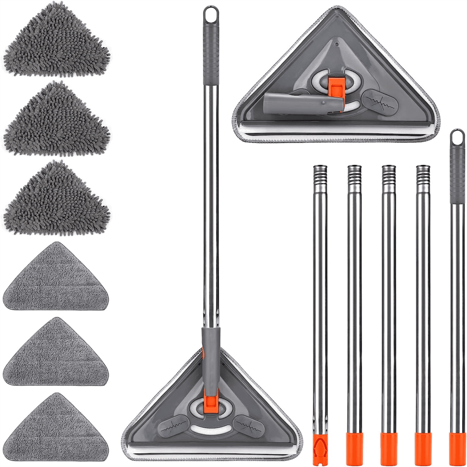 ORAKNIE Wall Mop Wall Cleaner With Long Handle 360° Rotating Microfiber ...