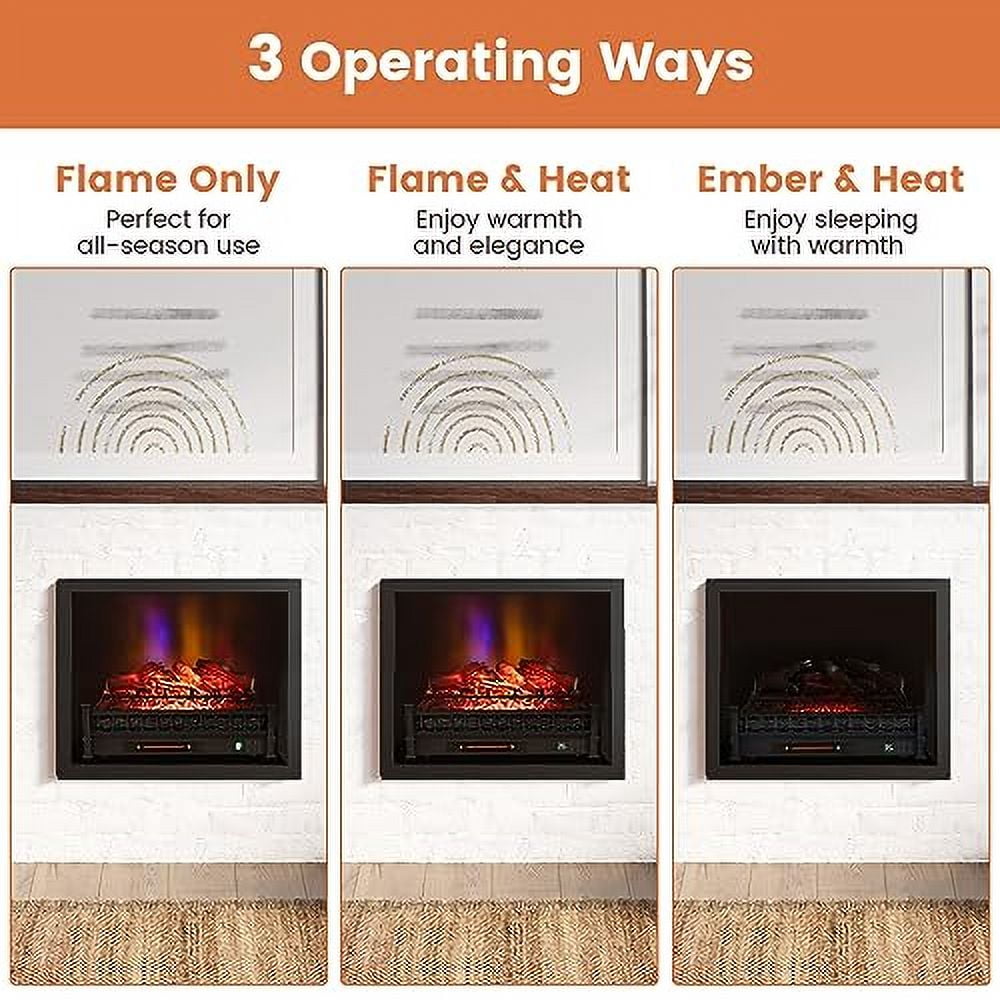 ORALNER 26-Inch Electric Fireplace Insert Log Heater, Infrared Quartz ...