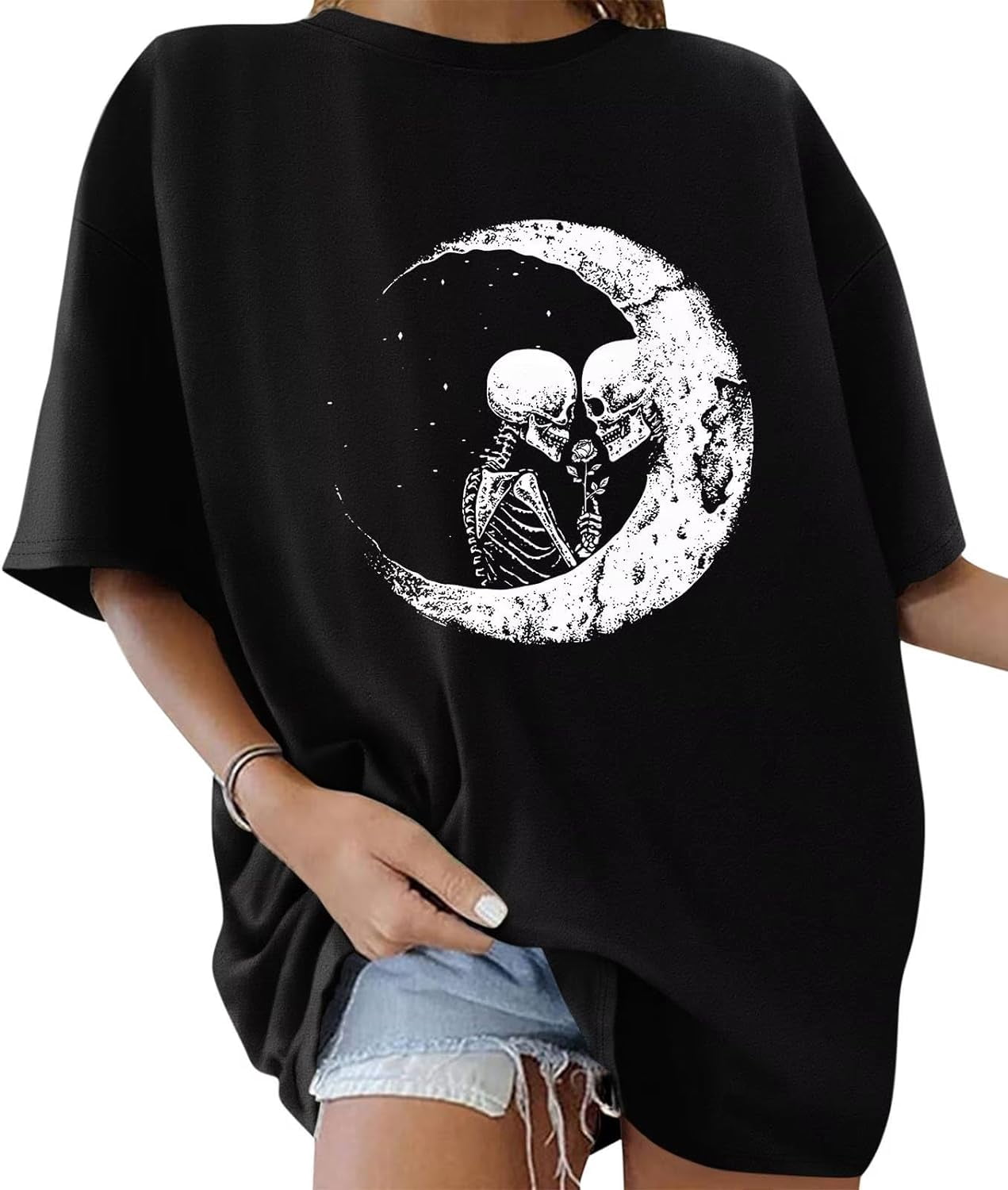 ORANDESIGNE Women’s Oversized Graphic Print Short Sleeve Tunic Tops ...
