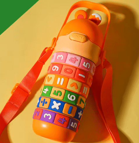 ORANGE 15 ounce Kids Insulated Water Bottle with Math Widgets - Walmart.com