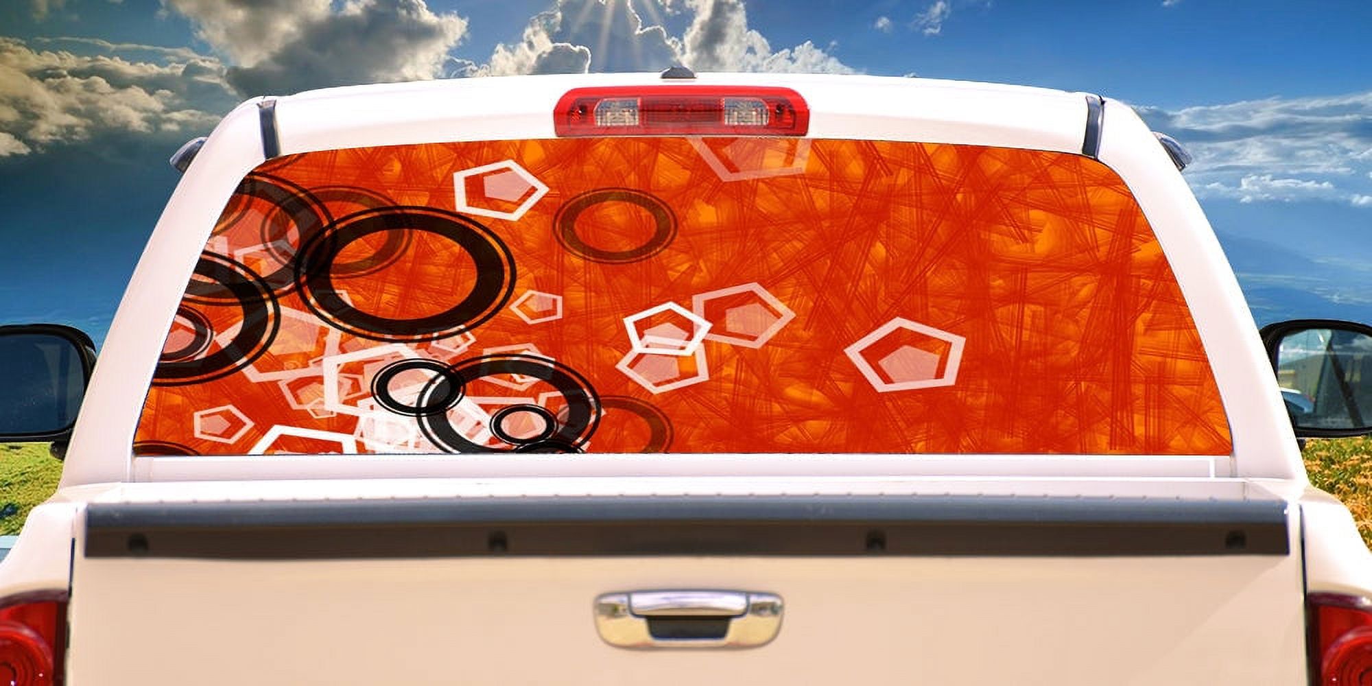 ORANGE CHAOS Rear Window Graphic back truck decal suv view thru vinyl ...