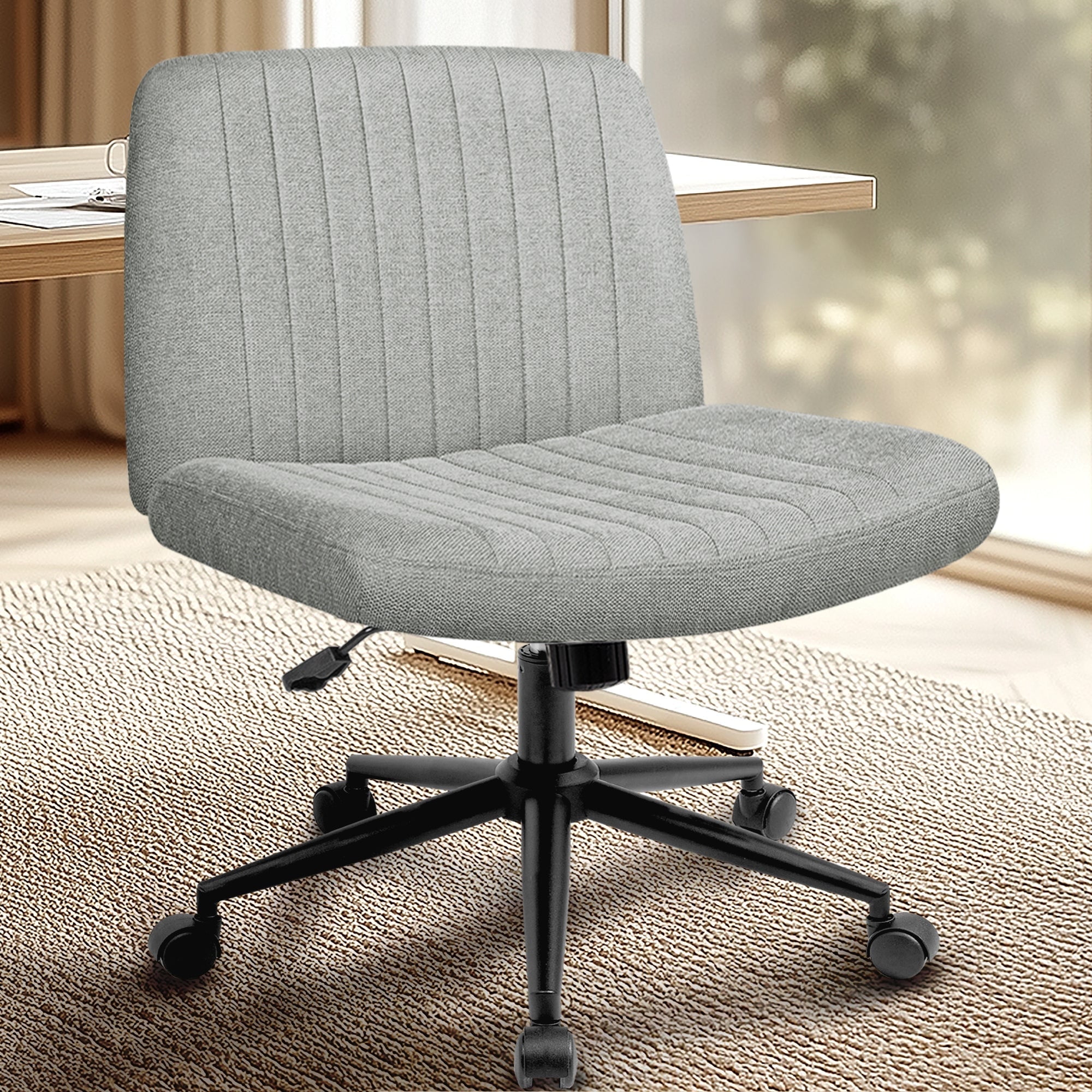 Orange Factory Gray Office Chair, Armless Criss Cross Legged Chair with ...