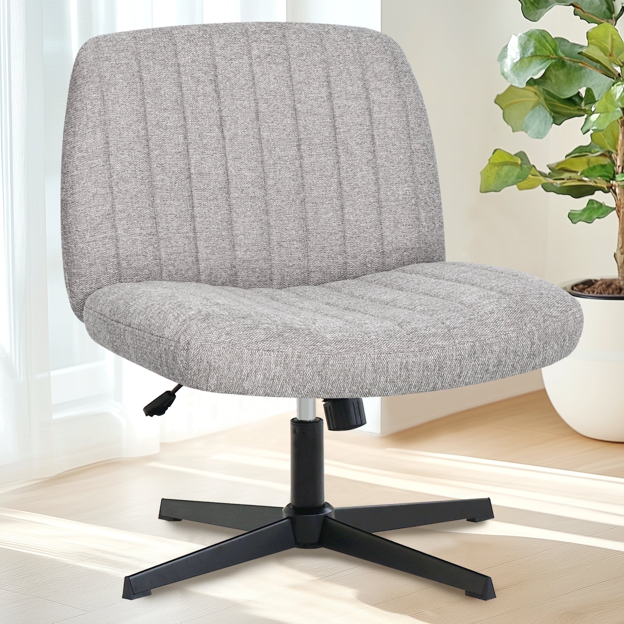 Orange Factory Gray Office Chair, Armless Cross Legged Swivel Desk ...