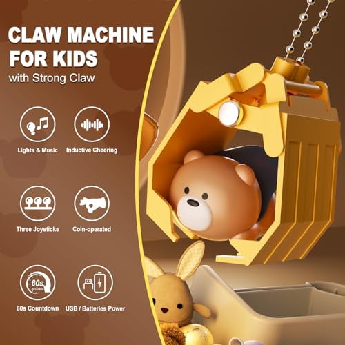 ORANGE OCEAN 57 PCS Large Claw Machine for Kids Girls Boys with Sound & Light, Claw Machine Toys ...