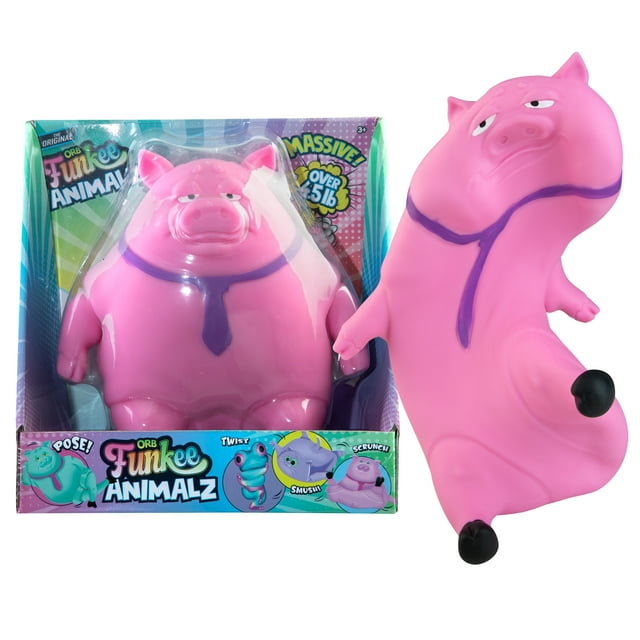 ORB™ Funkee Animalz Pig JUMBO (Pink) - Over 4.5 lbs! - Stretch, Squish ...