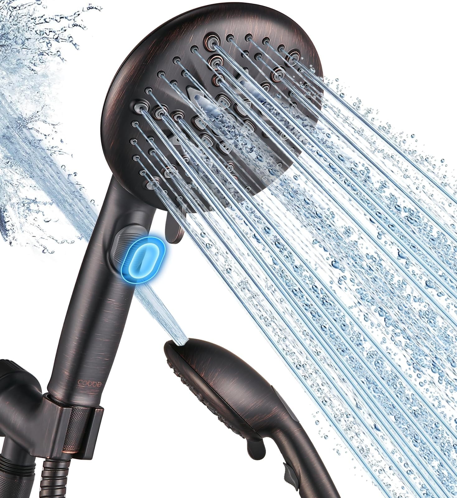 ORB High Shower with Built-in Pause Button 9-Function Detachable ...