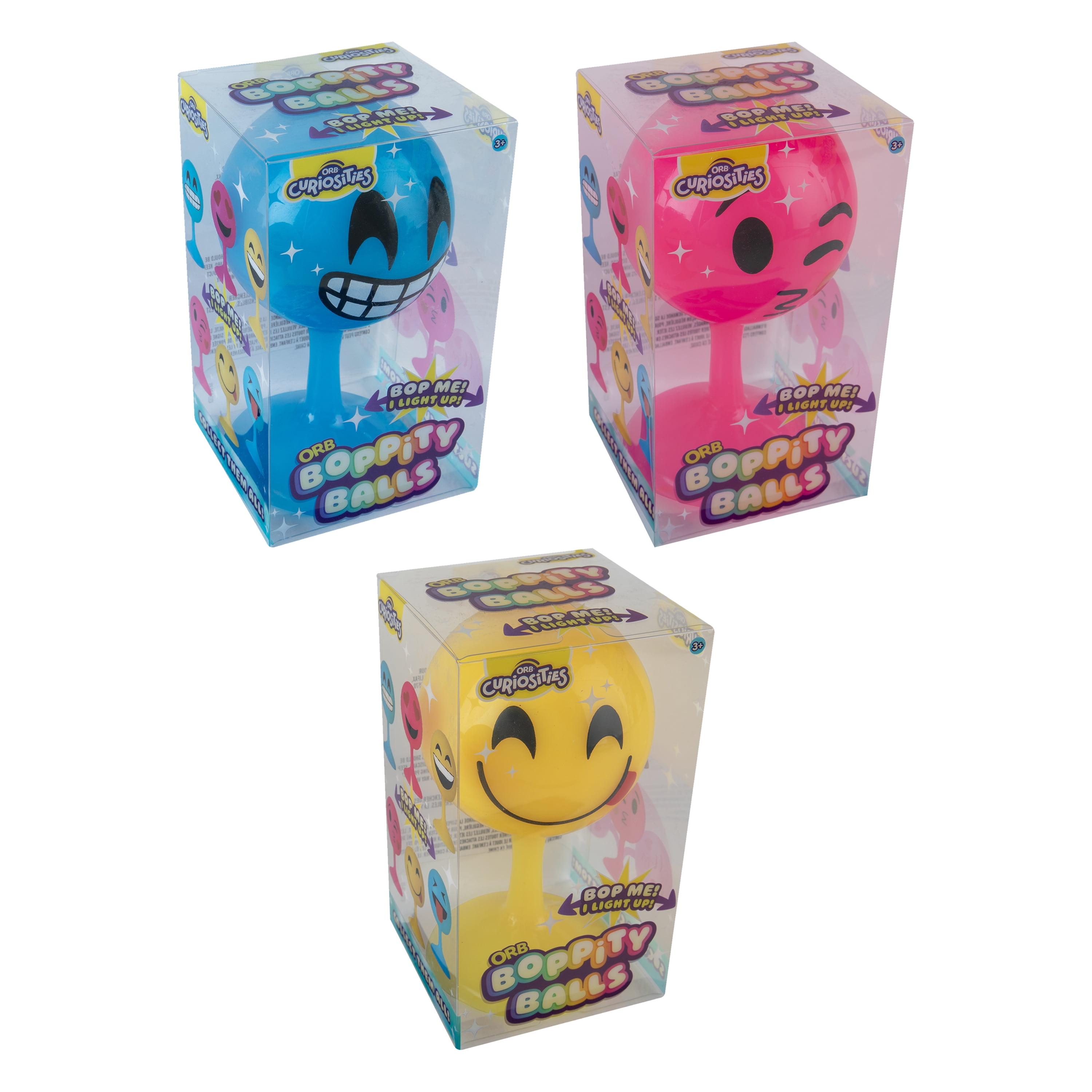 ORB Light Up Boppity Balls 3 Pack - Blue, Yellow, and Pink - Walmart.com