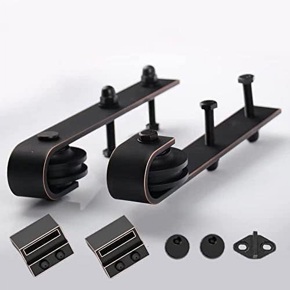ORB Oil Rubbed Bronze Sliding Barn Door Hardware Kit for Interior Door ...