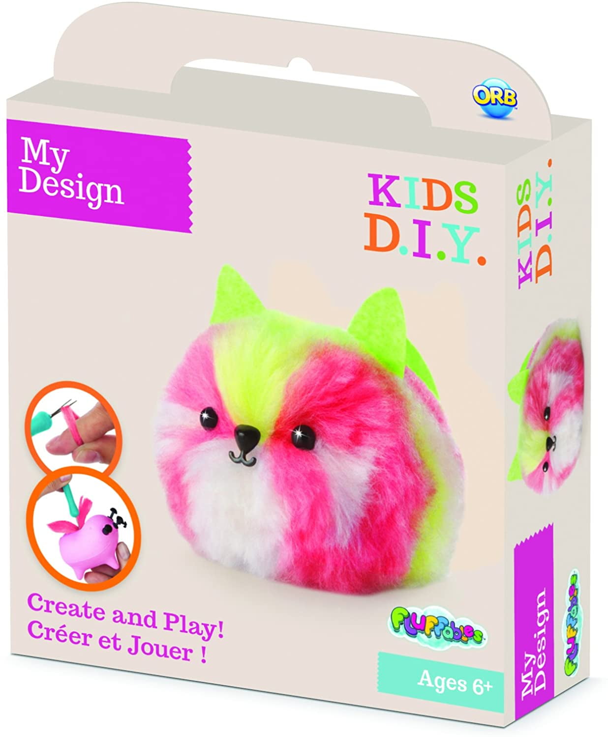 ORB The Factory Fluffables Kiwi Arts & Crafts, Green/White/Pink, 5.75 ...