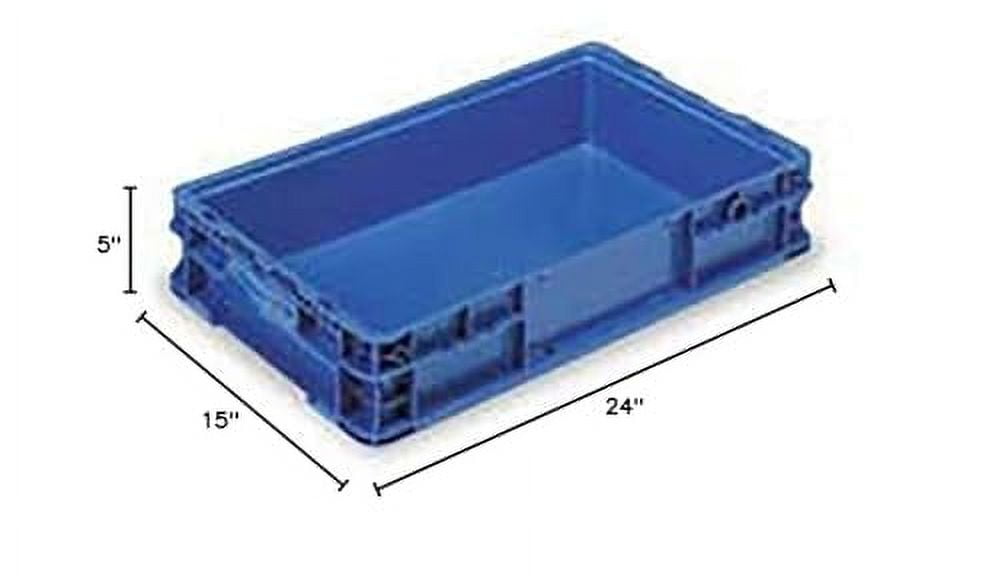 ORBIS Stakpak Modular Straight Wall Container, 24"L x 15"W x 5"H, Blue ...