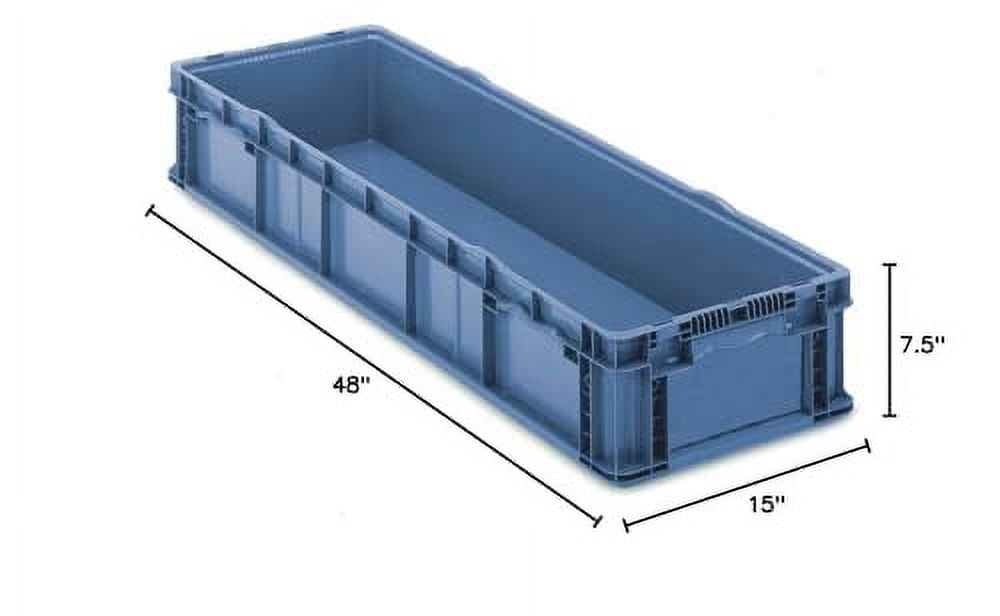 ORBIS Stakpak Plastic Long Stacking Container, 48 x 15 x 7-1/2, Blue ...
