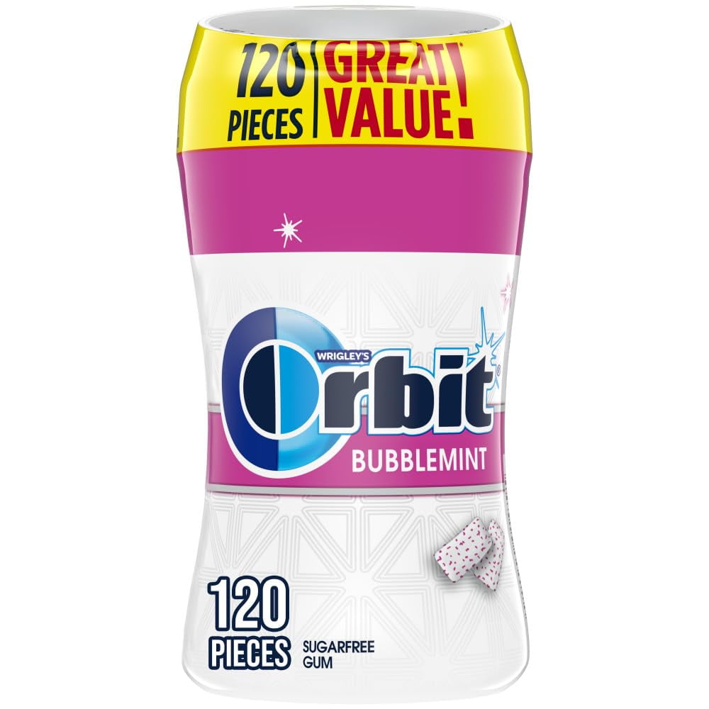 ORBIT Gum Bubblemint Sugar-Free ESF27 Chewing Gum Bulk Pack, 120 ct Bottle, Bulk - Walmart.com