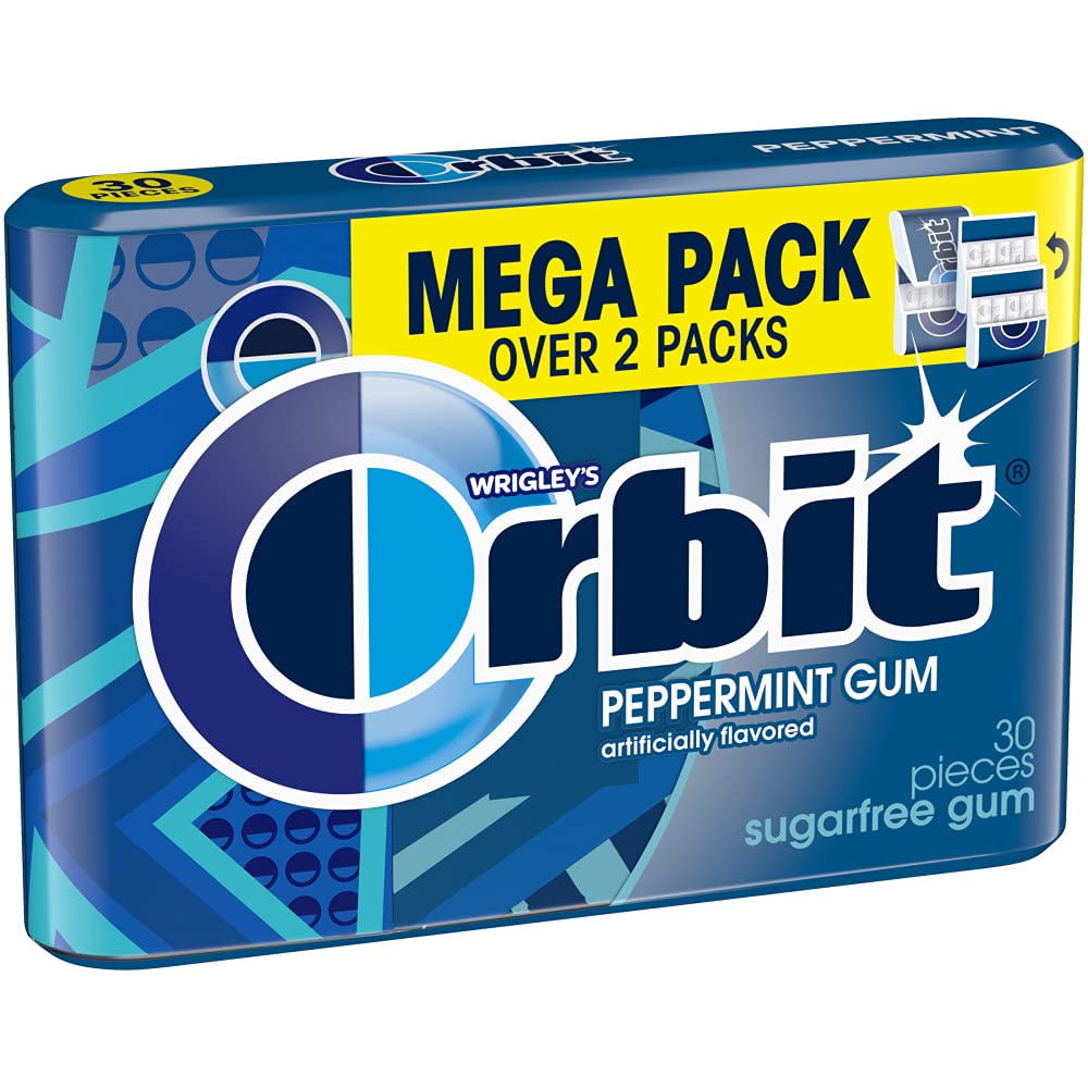ORBIT Gum Peppermint Sugar Free Chewing Gum Mega Pack, 30 Piece ...