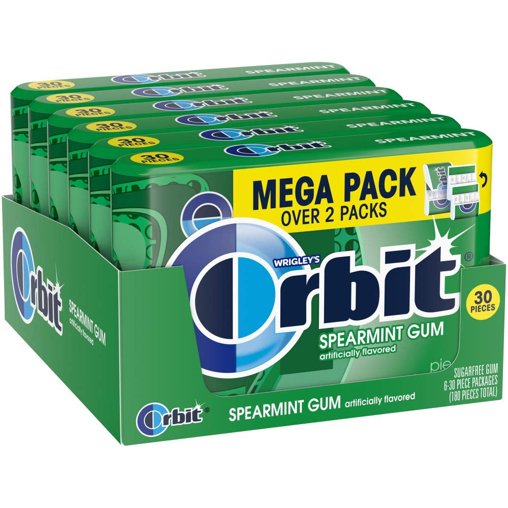 ORBIT Spearmint Sugar Free Chewing Gum, 30 Count (Pack of 6) - Walmart.com