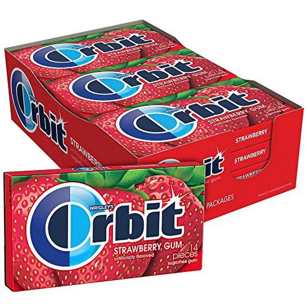 ORBIT Strawberry Sugar Free Chewing Gum, 14 pieces, (12 Pack) - Walmart.com