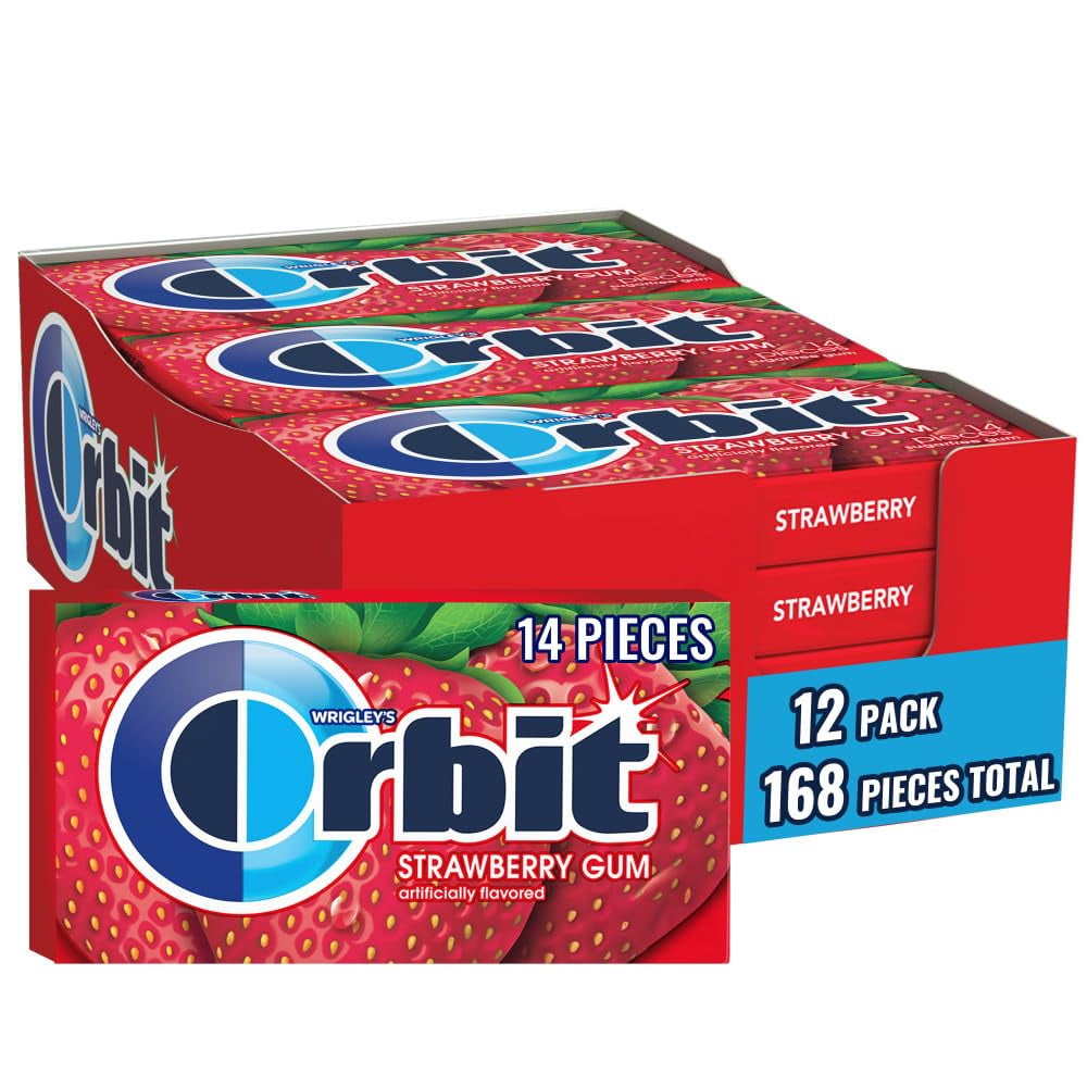 ORBIT Strawberry Sugar Free MFF30 Chewing Gum, 14 pieces, (12 Pack ...