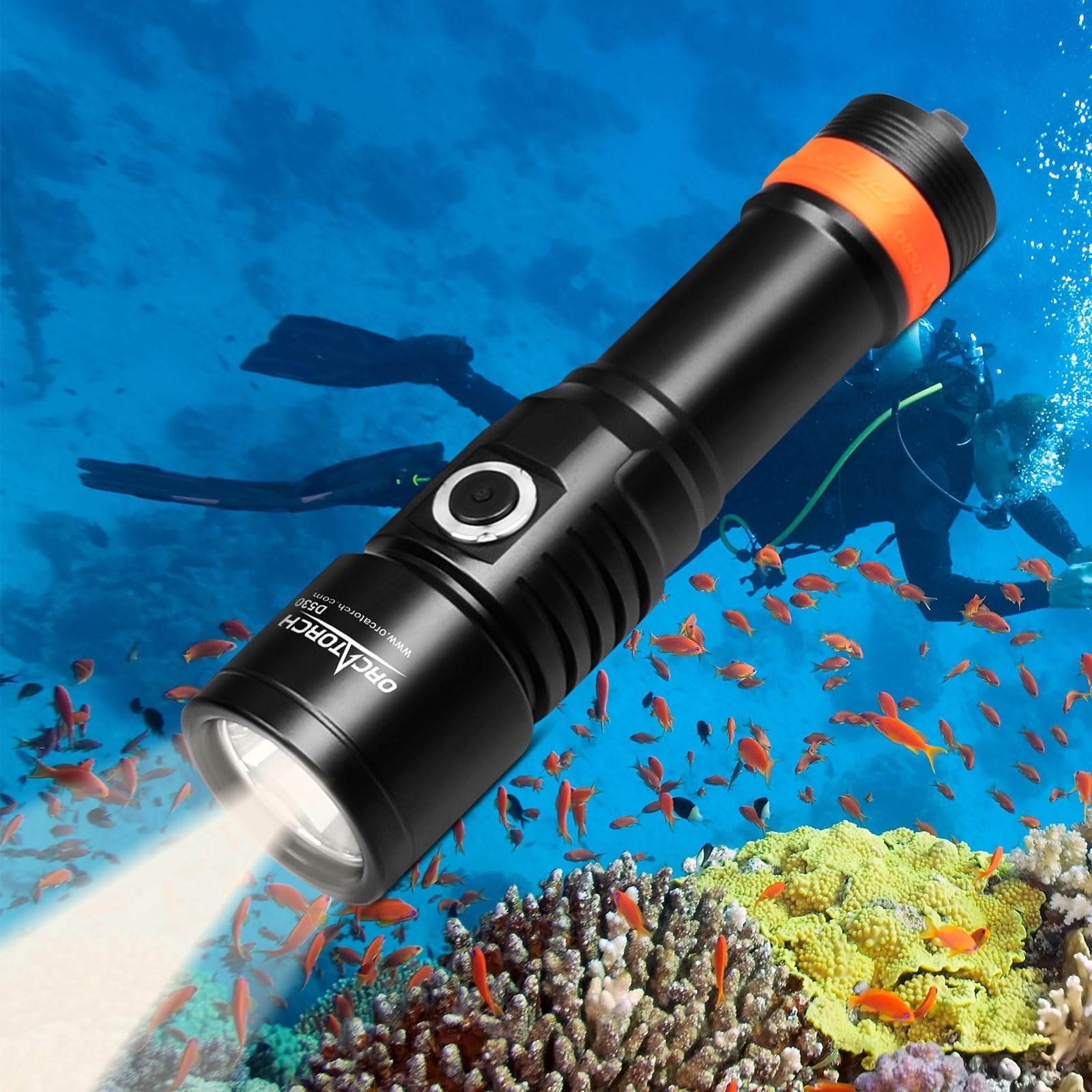 ORCATORCH D530 Scuba Dive Light 1200 Lumens with Type C Rechargeable ...