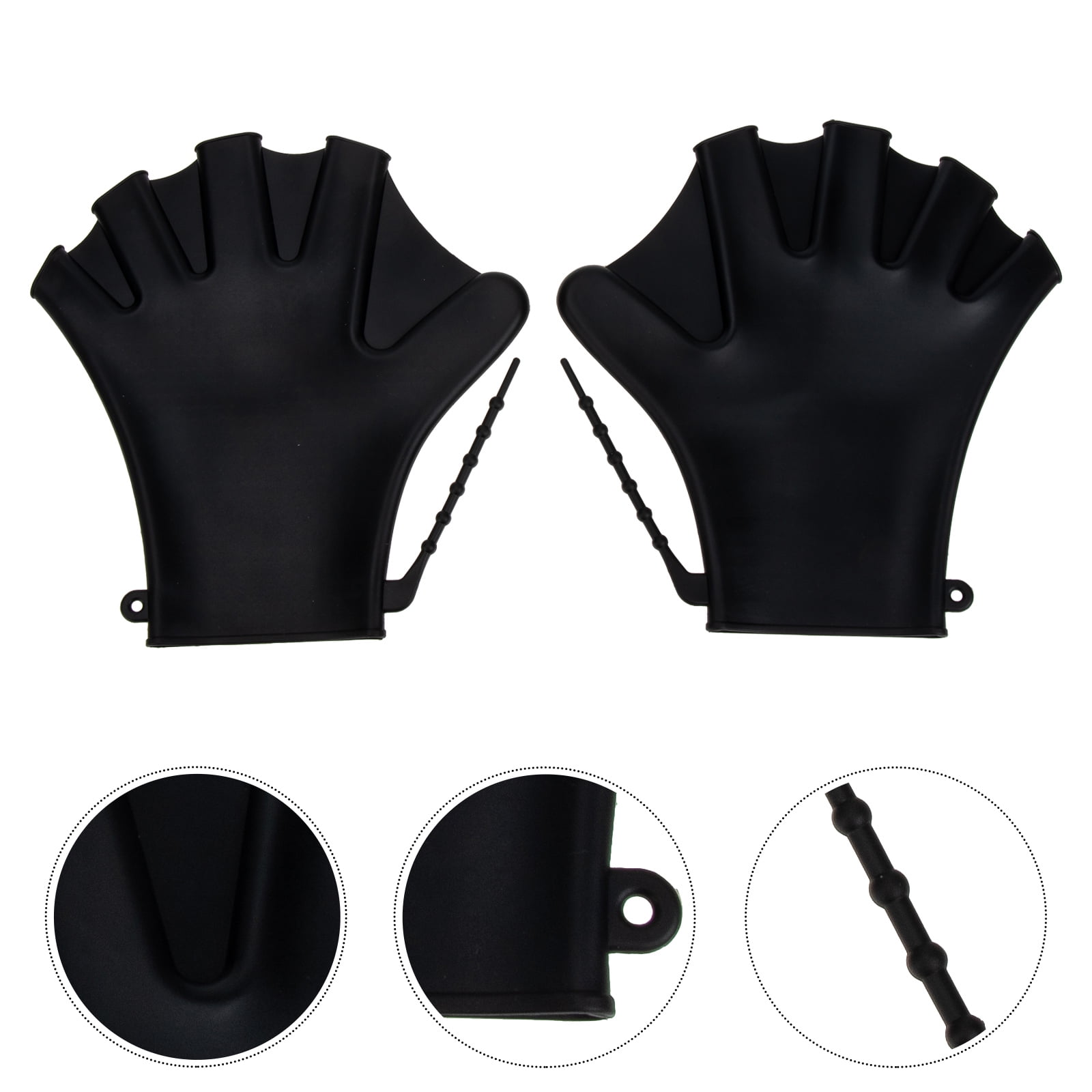 ORDDIART 1 Pair Black Silicone Flat Swim Paddles for Water Fitness and ...